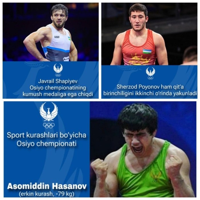 O‘zbekiston erkin kurashchilari Osiyo chempionatini 2 ta kumush va 1 ta ...